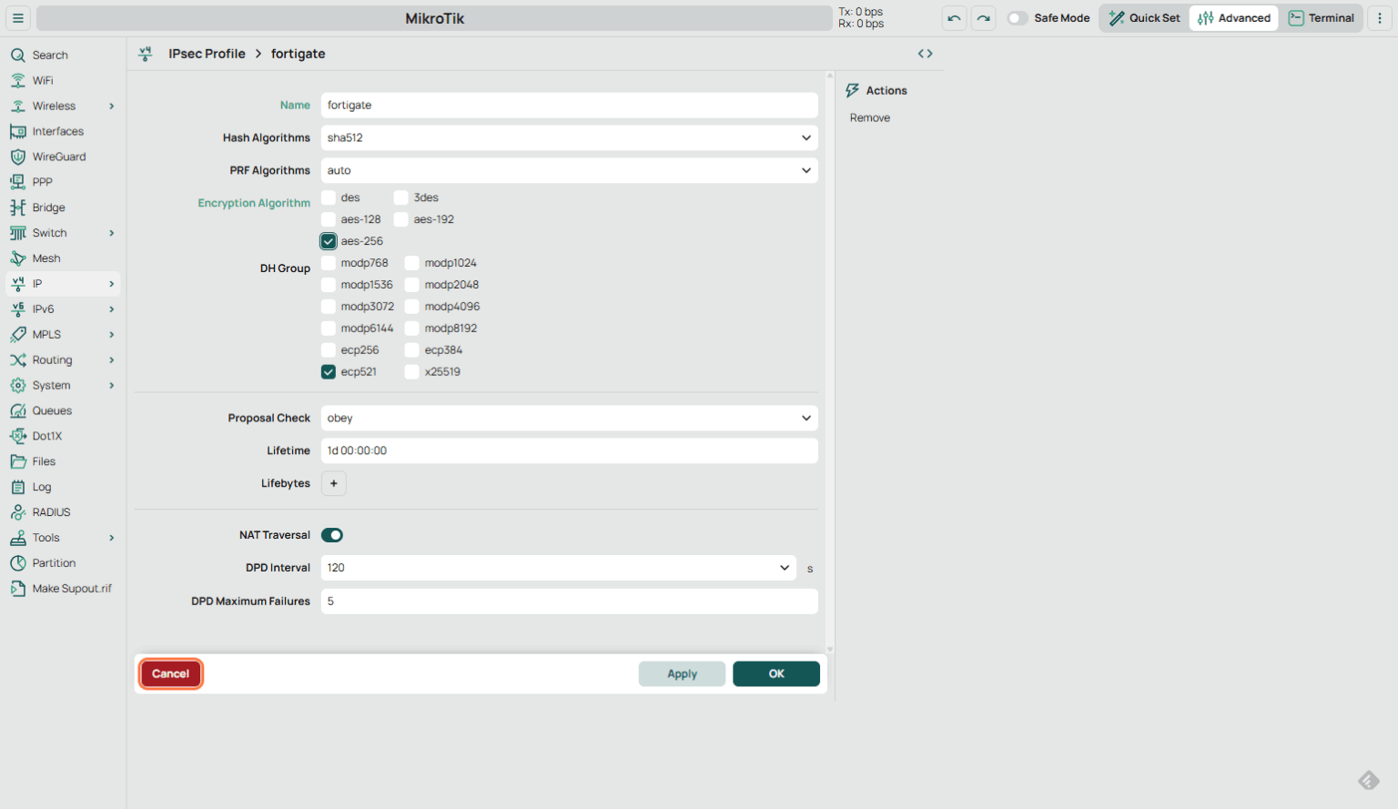 Setting Up IPsec VPN Between FortiGate and MikroTik – D.C. Lake